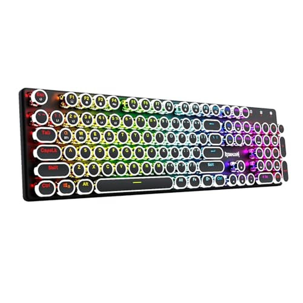 Redragon K710 Wireless Typewriter Style Mechanical Gaming Keyboard, Bl ...