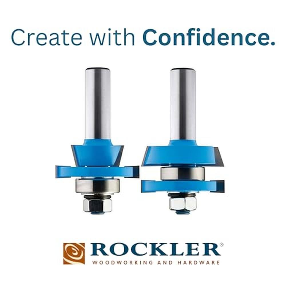 ROCKLER Shaker Rail & Stile Router Bits 1/2 Shank (Set of 2) Precision ...