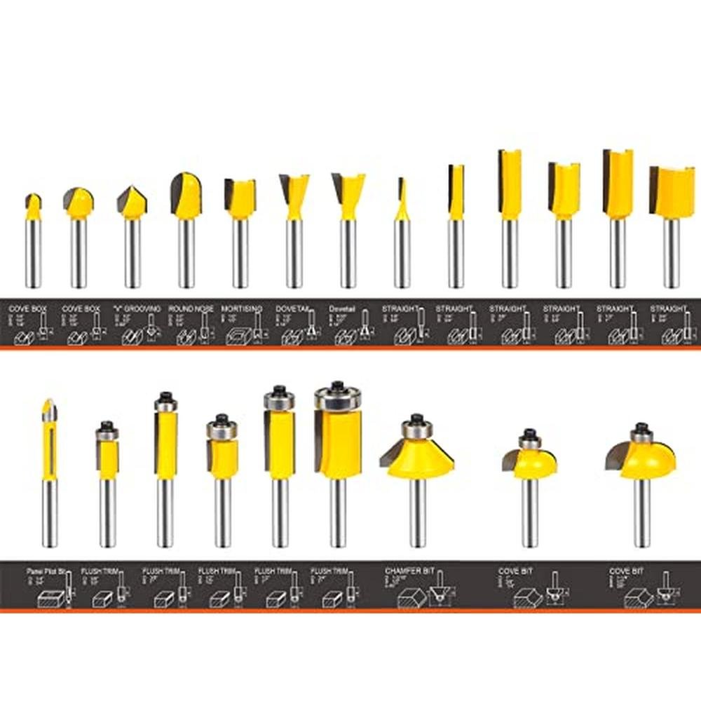 Router Bits 1/4 Inch Shank - BAIDETS 35Pcs 1/4" Router Bit Set for Pro ...