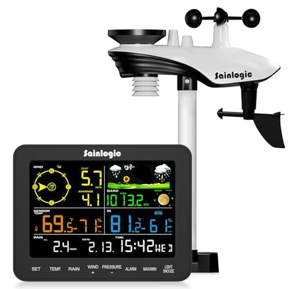 Sainlogic Weather Stations Wireless Indoor Outdoor SA6, Weather Statio ...