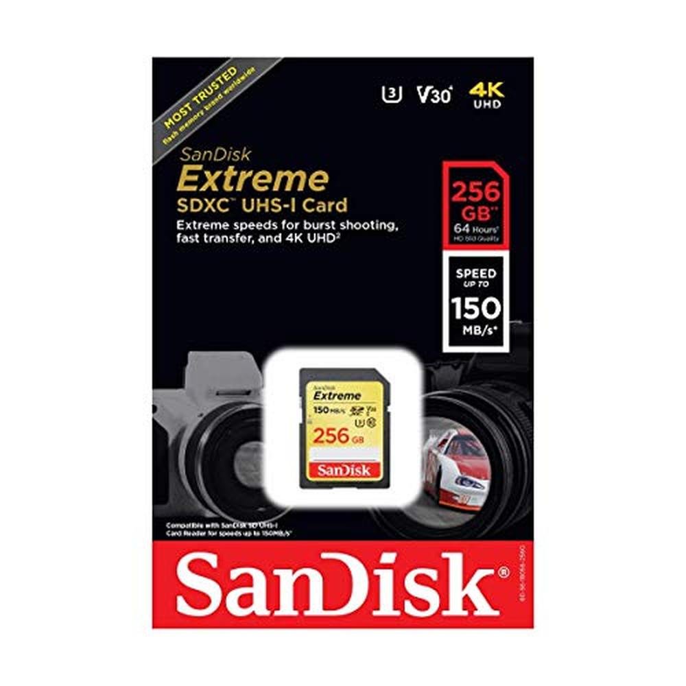 SanDisk 256GB Extreme SDXC UHS-I U3 Memory Card, Up to 150MB/s Read Sp ...