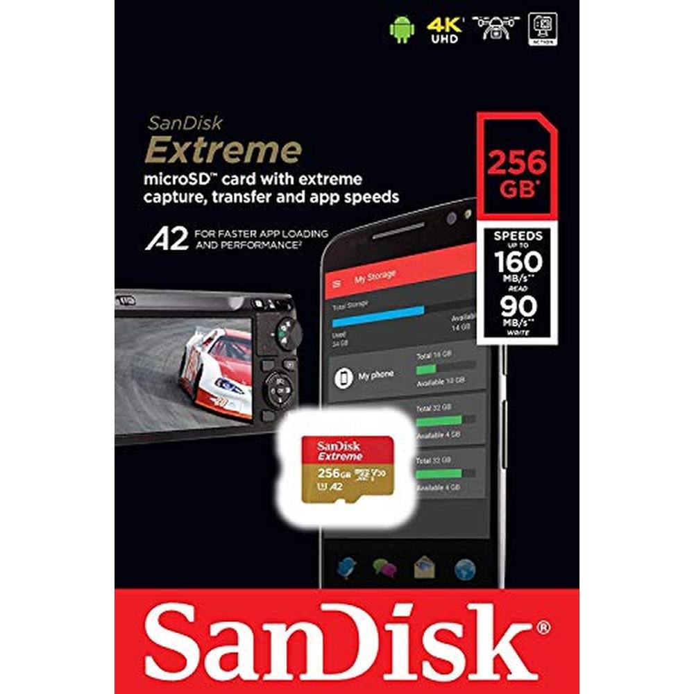 SanDisk 256GB Micro SDXC Memory Card Extreme Works with GoPro Hero 7 B ...