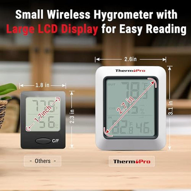 Thermometer Humidity | ThermoPro TP60-3 Digital Hygrometer | Wireless ...