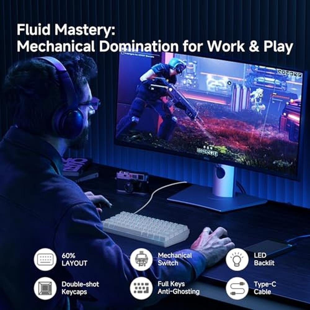 TMKB Mechanical Gaming Keyboard | TMKB 60 61-Key Wired Keyboard | Red ...