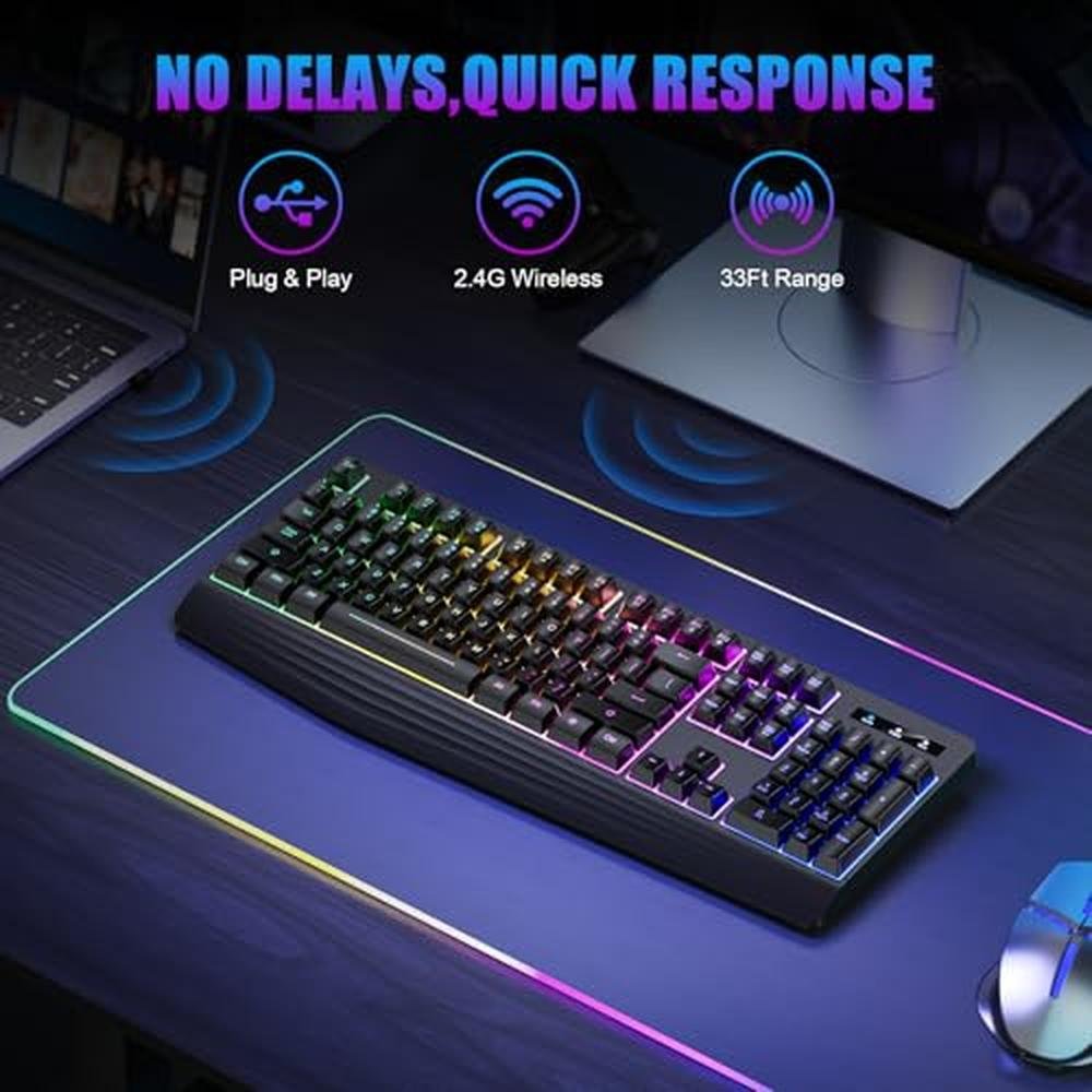Keyboard Gaming | Wireless Gaming Keyboard RGB Single Color Backlit ...