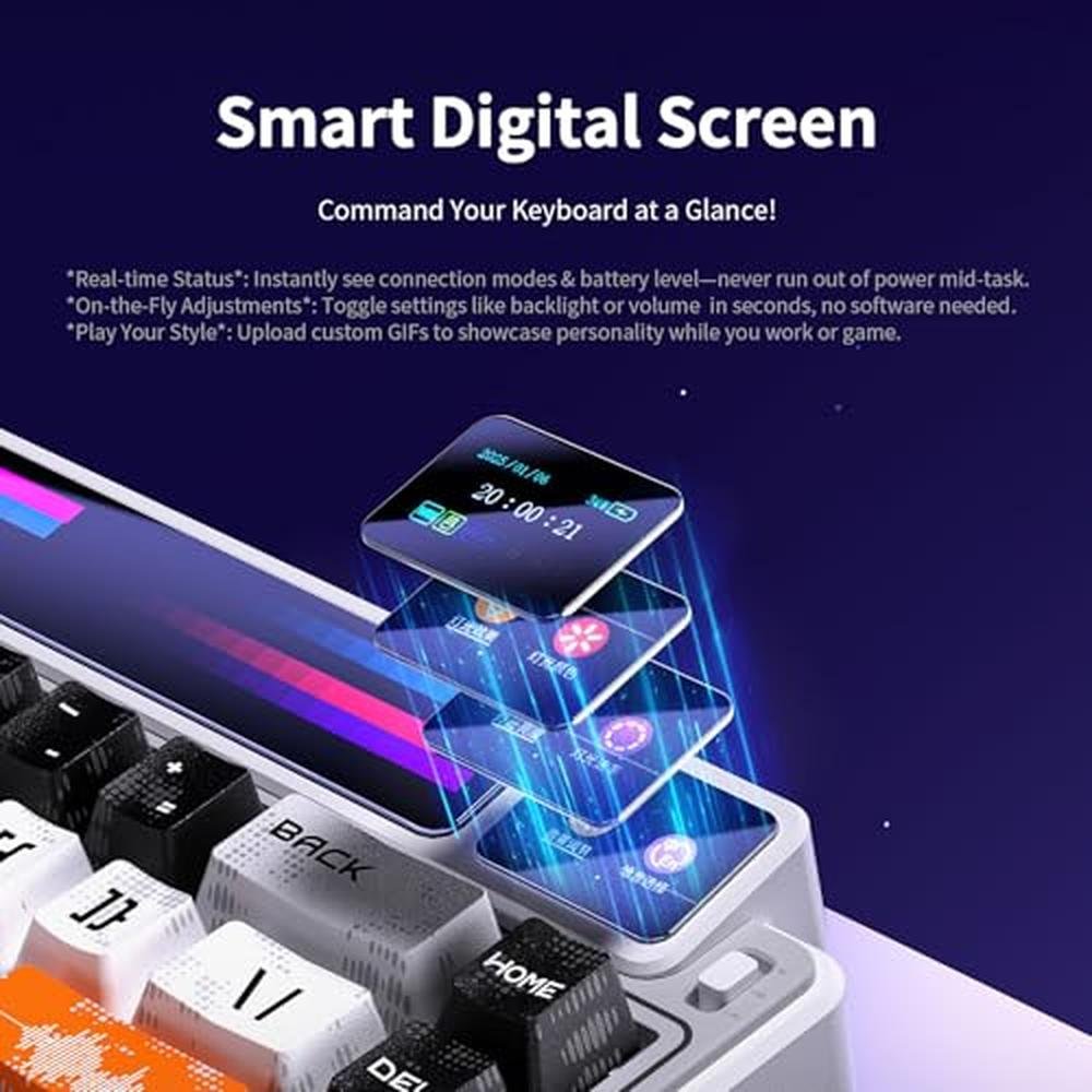 Keyboard Aula | Aula AMG65 Mechanical Gaming Keyboard with Dual Screen ...