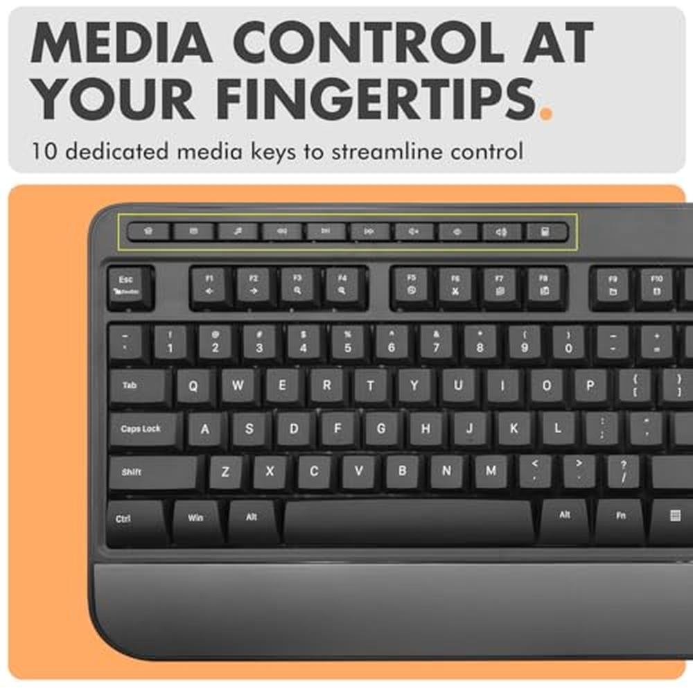 X9 Wired Keyboard - Comfortable Typing - Ergonomic Full Size USB Keybo ...